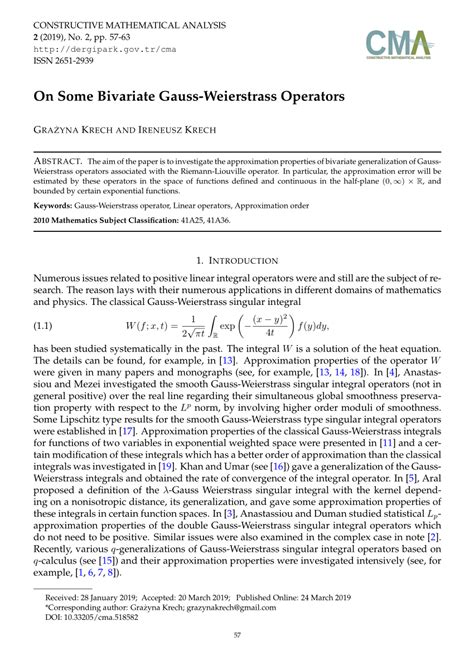 Pdf On Some Bivariate Gauss Weierstrass Operators