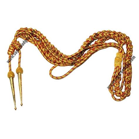 Army Aiguillette Red With Gold Super Badge Works