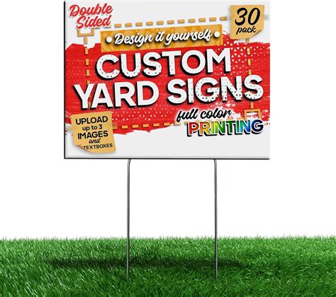24x18 Custom Yard Signs With Metal Stakes 30 Pack