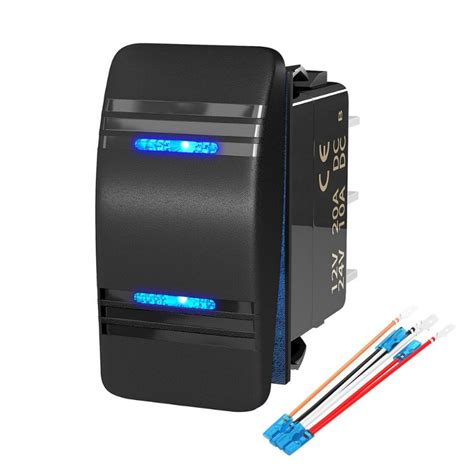 Buy Rectangular Rocker Switch With Blue Leds On Off On Dpdt Wholesale And Retail Ireland And Uk