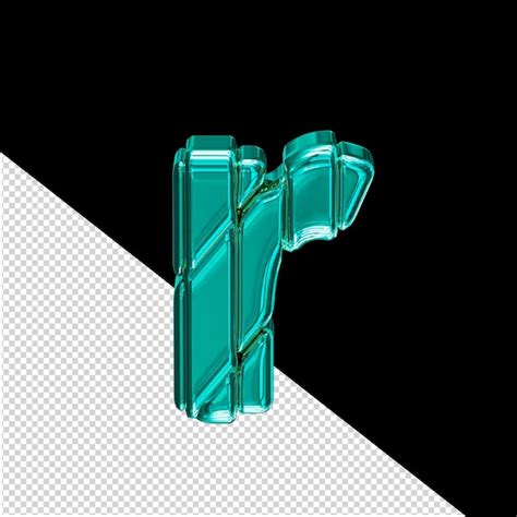 Premium Psd Turquoise Symbol In A Frame Letter R