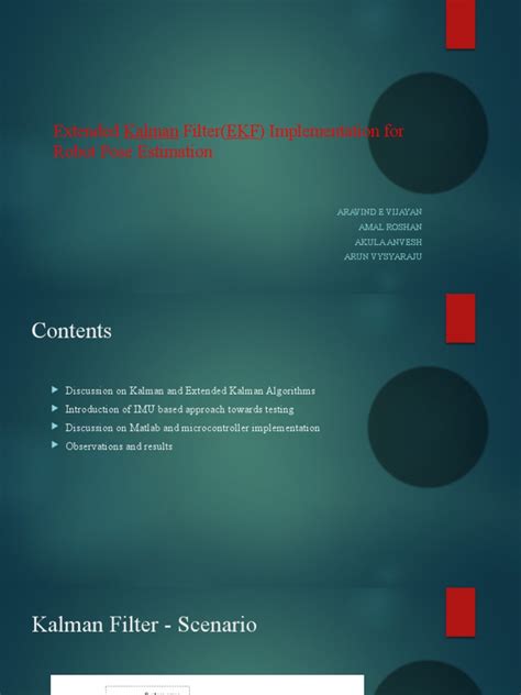 extended kalman filter ekfimplementationfor robot pose pdf kalman