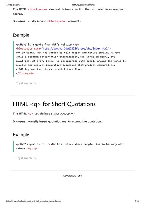 SOLUTION Html Quotation Elements Studypool