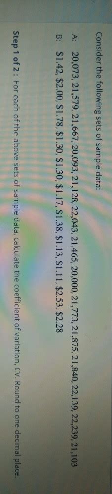 Solved Consider The Following Sets Of Sample Data A 20073