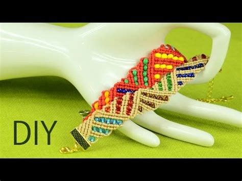 How To Make A Macrame Zigzag Triangle Bracelet With Beads This Bracelet Is Easy To Make And
