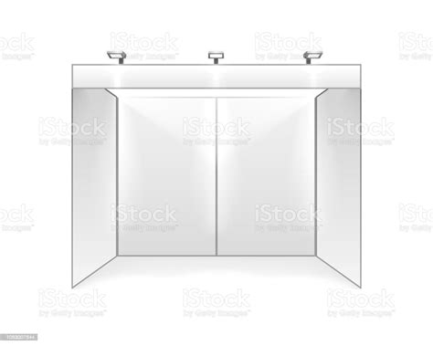 장면 회색 배경에 프레 젠 테이 션에 대 한 연단을 표시 합니다 벡터 일러스트 레이 션 3차원 형태에 대한 스톡 벡터 아트 및 기타 이미지 3차원 형태 간판 개념과