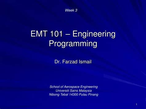 Ppt Emt 101 Engineering Programming Powerpoint Presentation Free