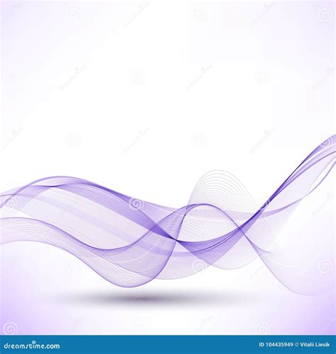 Abstract Smooth Wave Vector Curve Flow Blue Motion Illustration Smoke Blue Wave Design Vector