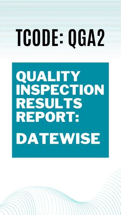 Sap Qm Quality Inspection Results Date Wise Report Qga2 Shorts