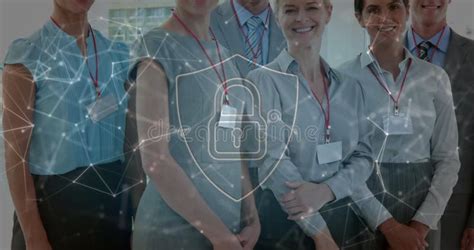 Animation Of Padlock And Data Processing Over Diverse Business People In Office Stock Video