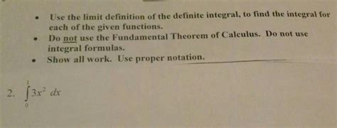Solved Use The Limit Definition Of The Definite Integral To Chegg