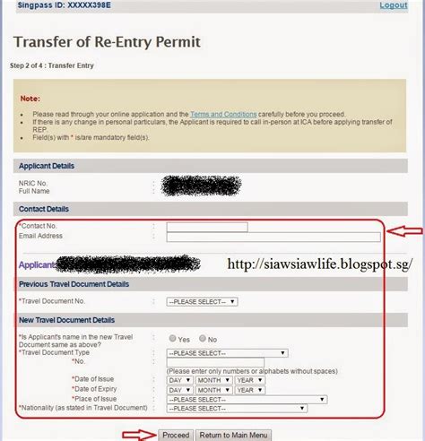 Step Transfer Re Entry Permit E Rep Singapore After Renew Passport
