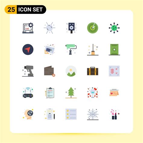 25 User Interface Flat Color Pack Of Modern Signs And Symbols Of