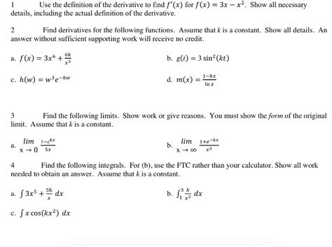Solved Use The Definition Of The Derivative To Find F X