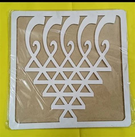 Brown Mdf Rectangular Rangoli Stencil Size Dimension 12 12 Inch L W