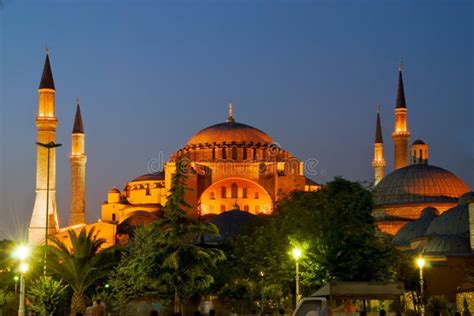 Aya Sofya At Night Stock Image Image Of Mosque Anatolia 2705257
