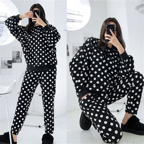 민트위니 여성용 도트땡땡이세트 빅사이즈 오버핏 트레이닝복 츄리닝 상하세트 운동복 요가복