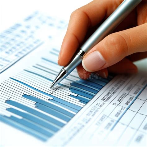 A Person Is Using A Pen To Write On A Sheet Of Paper That Features A Graph Illustrating Data