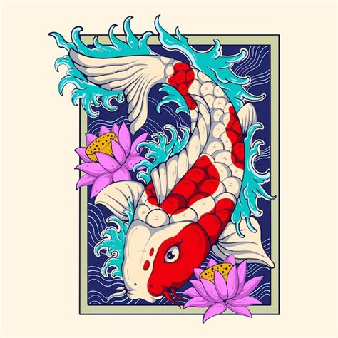 Premium Vector Japanese Design Koi Fish Vector Art