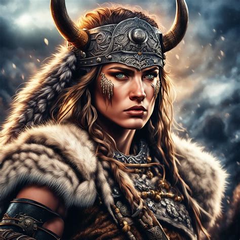 Photorealistic Portrait Of A Stunning Female Barbarian Warrior Ai