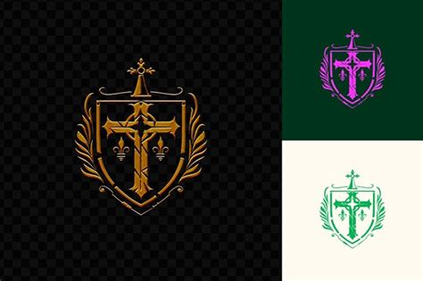 Premium PSD PSD Vector Crusader Knight Heraldic Logo With Cross And Fleur De Lis Fo Tshirt CNC