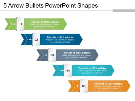 5 Arrow Bullets Powerpoint Shapes Presentation Graphics Presentation Powerpoint Example