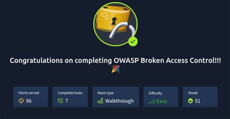 Cybersecurity Tryhackme Owasp Brokenaccesscontrol Websecurity Ethicalhacking