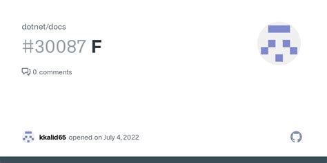 F · Issue 30087 · Dotnetdocs · Github