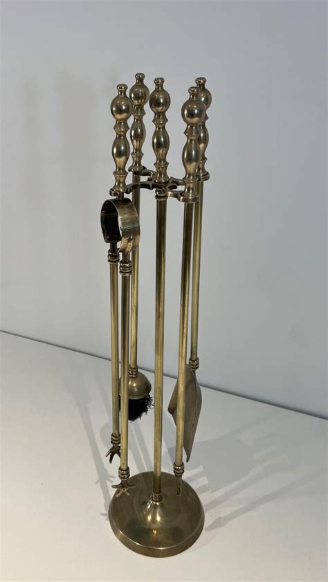 Neoclassical Brass Fire Tools 1970s Set Of 5 For Sale At Pamono