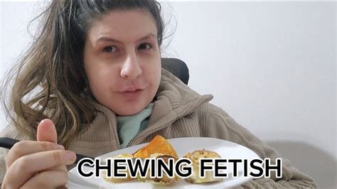 Chubby Girl Eating Noisily Intimate Close Up Of Chewing Swallowing