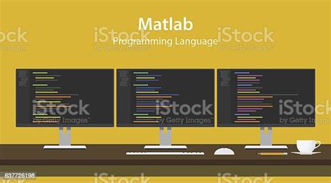 Ilustración De Ilustración Del Código Del Lenguaje De Programación Matlab Mostrado En Tres
