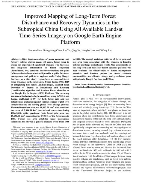 Pdf Improved Mapping Of Long Term Forest Disturbance And Recovery Dynamics In The Subtropical
