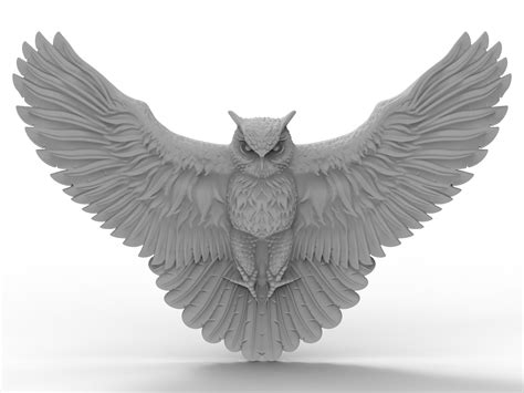 3d File 3d Model Stl File For Cnc Router Laser And 3d Printer Owl Model 📁
