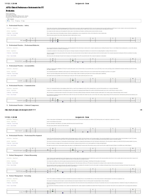 Apta Clinical Performance Instruments For Pt Evaluation 1 Professional Practice Safety Pdf