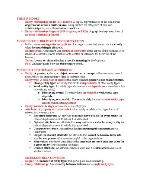 C2 ôn Tập The E R Model Entity Relationship Model E R Model A Logical Representation Of