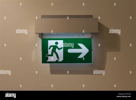 An Emergency Exit Sign In A Public Building In Vienna Stock Photo Alamy
