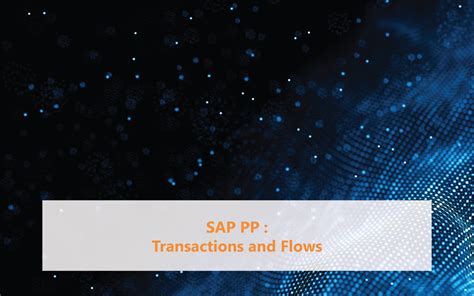 Sap Pp Module Transactions And Flows