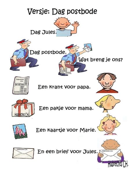 Versje Postbode Kinderliedjes Liedjes Leren Lezen