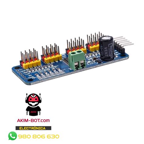 controlador de 16 servomotores pca9685 akim bot