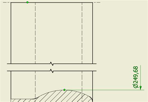 solved linear diametric dimension not perpendicular to workaxis