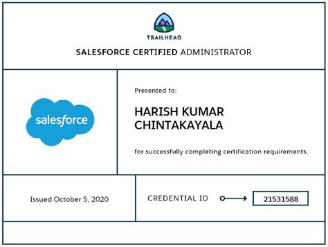Salesforcecertified Salesforceadministrator Salesforce Harish Kumar Chintakayala