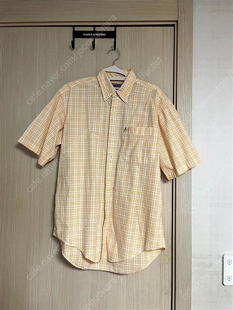 S 폴로 진스 반팔 체크 옐로우 셔츠 남성의류 중고나라
