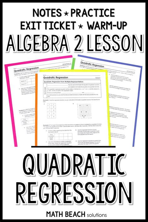 Quadratic Regression Worksheet