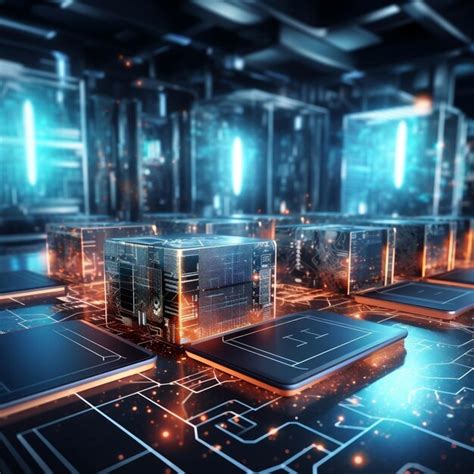 premium ai image quantum nexus futuristic image of glowing quantum computer in data center