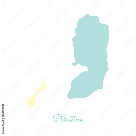 Palestine Region Map Colorful With White Outline Detailed Map Of