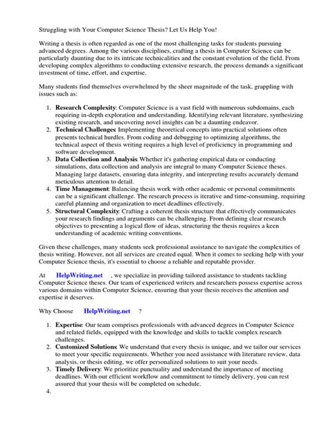 Example Thesis Title For Computer Science Pdf Computer Science Thesis