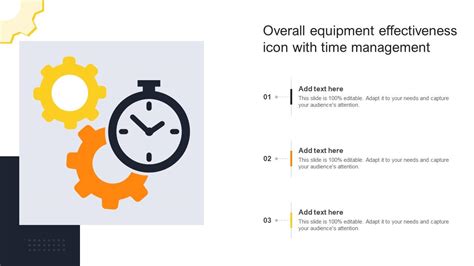 Overall Equipment Effectiveness Icon With Time Management Ppt Slide