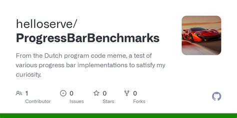 Github Helloserveprogressbarbenchmarks From The Dutch Program Code