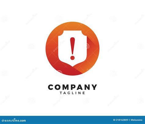 Shield With Exclamation Mark Logo Icon Element Design Template Vector