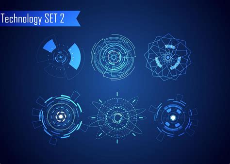 Set Of Circle Abstract Digital Technology UI Futuristic HUD Virtual Interface Elements Sci Fi